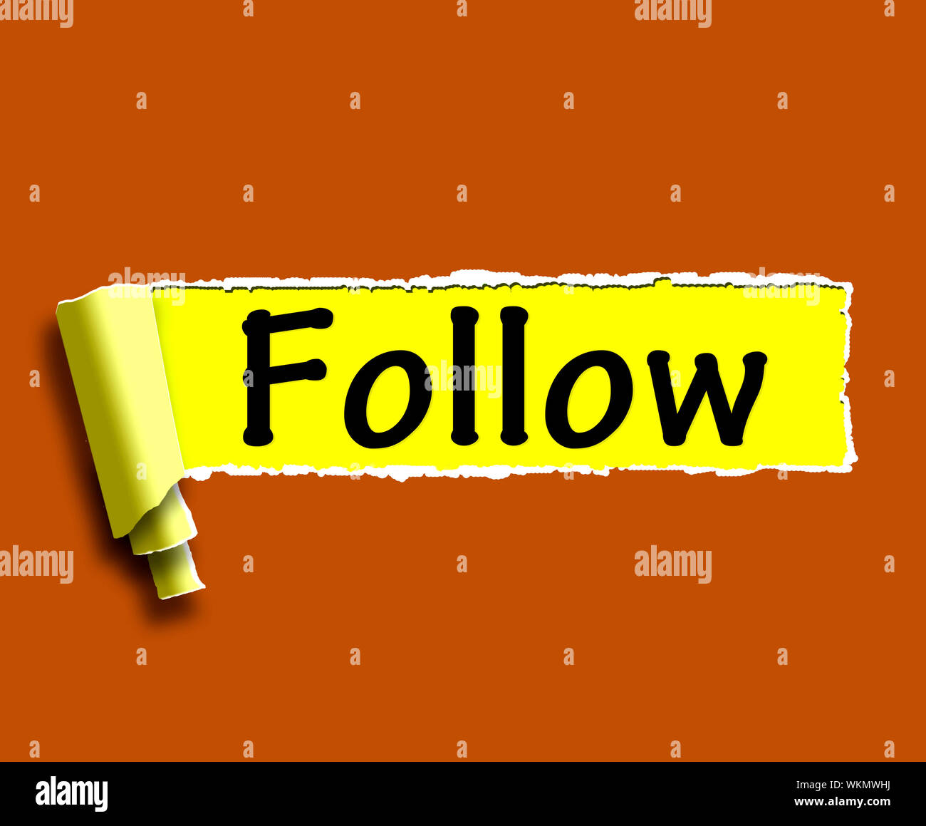 Follow Word Meaning Following On Social Media For Updates Stock Photo ...