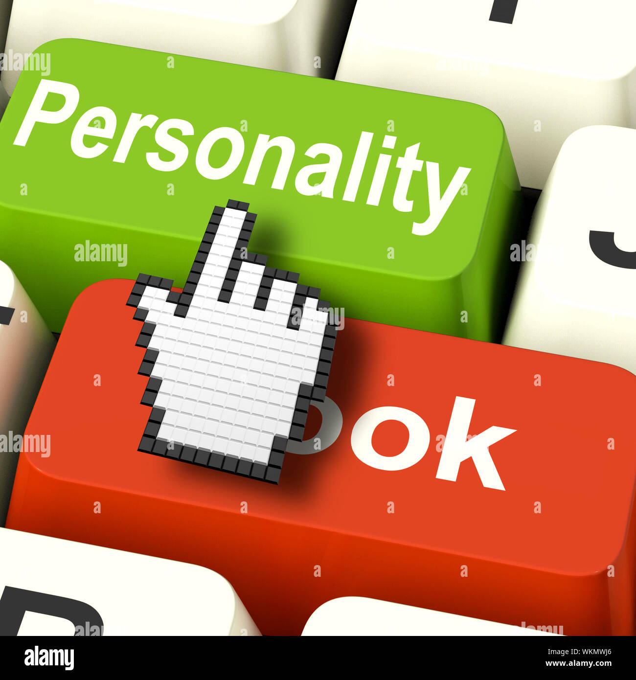 Personality Looks Keys Showing Character Or Superficial Online Stock ...