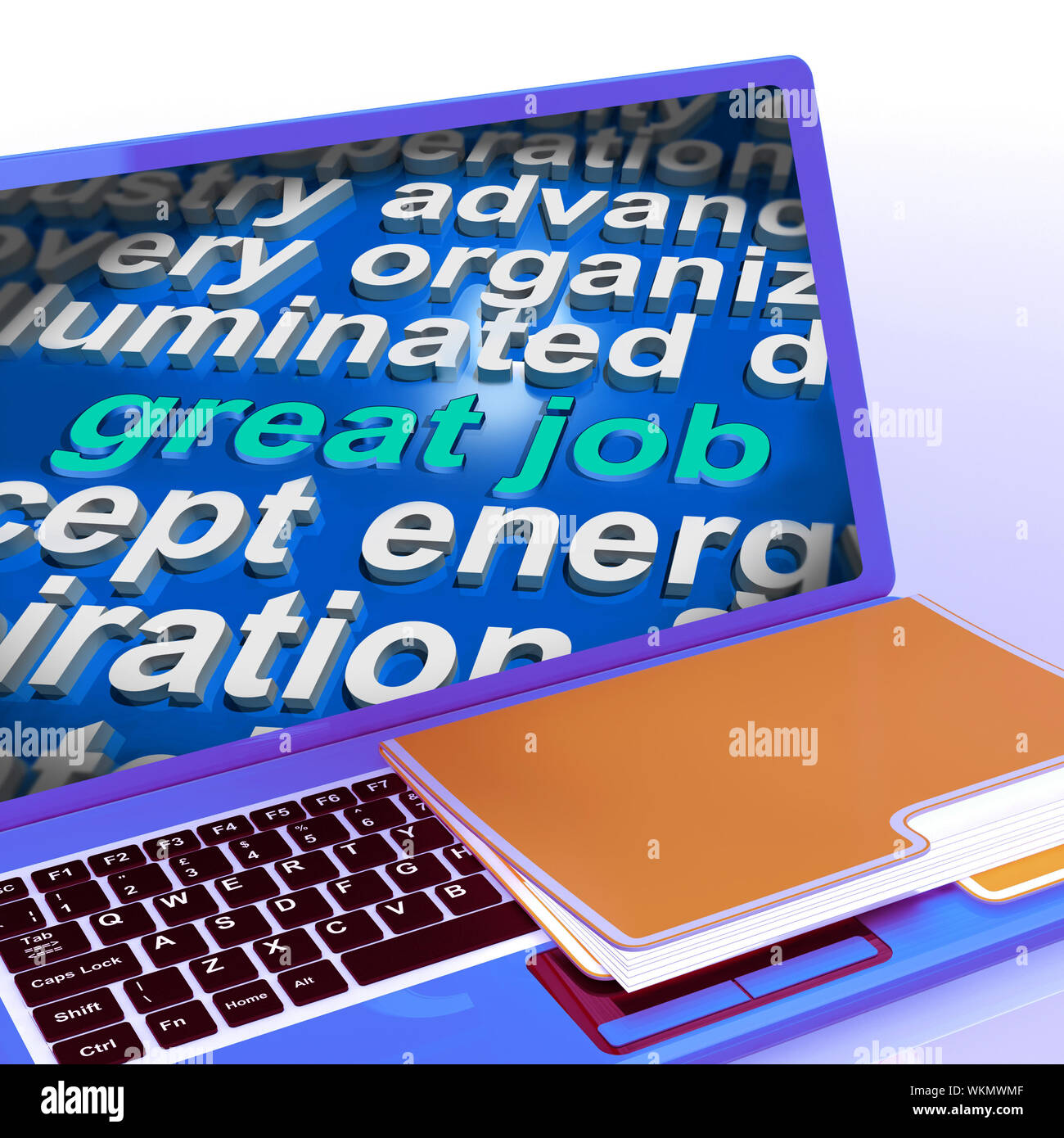 Great Job Word Cloud Laptop Showing Praise Appreciation Or Approval ...