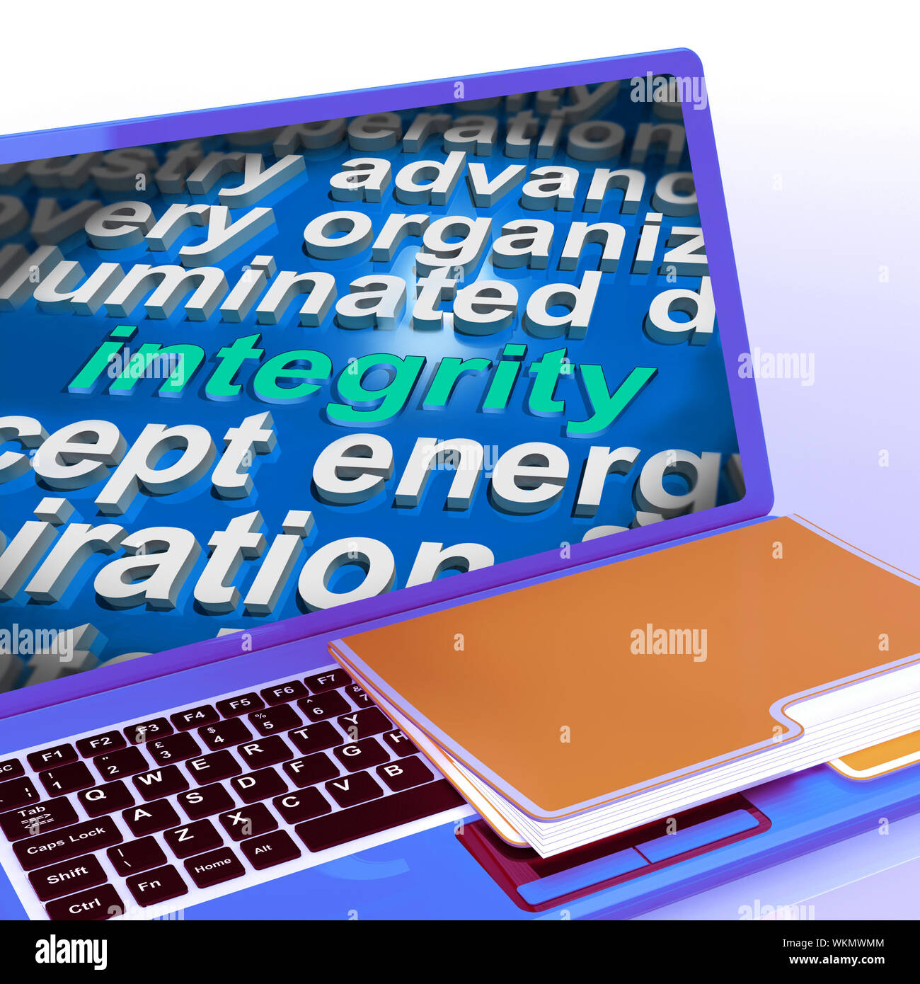 Integrity Word Cloud Laptop Showing Honesty Morality And Trust Stock ...