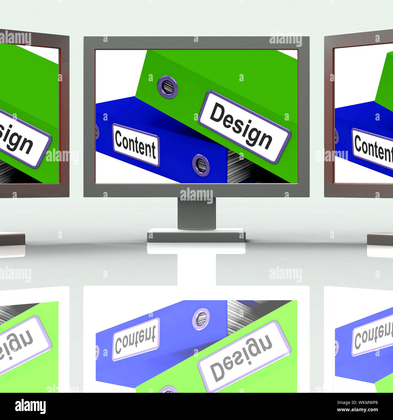 Design And Content Screen Showing Company Advertising Stock Photo - Alamy