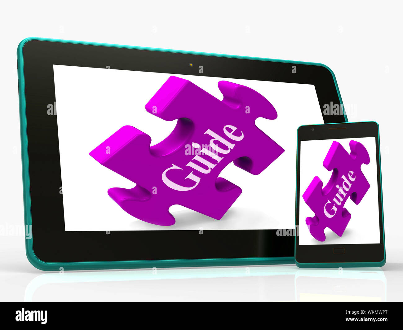 Guide Smartphone Showing Online Instructions And Assistance Stock Photo ...