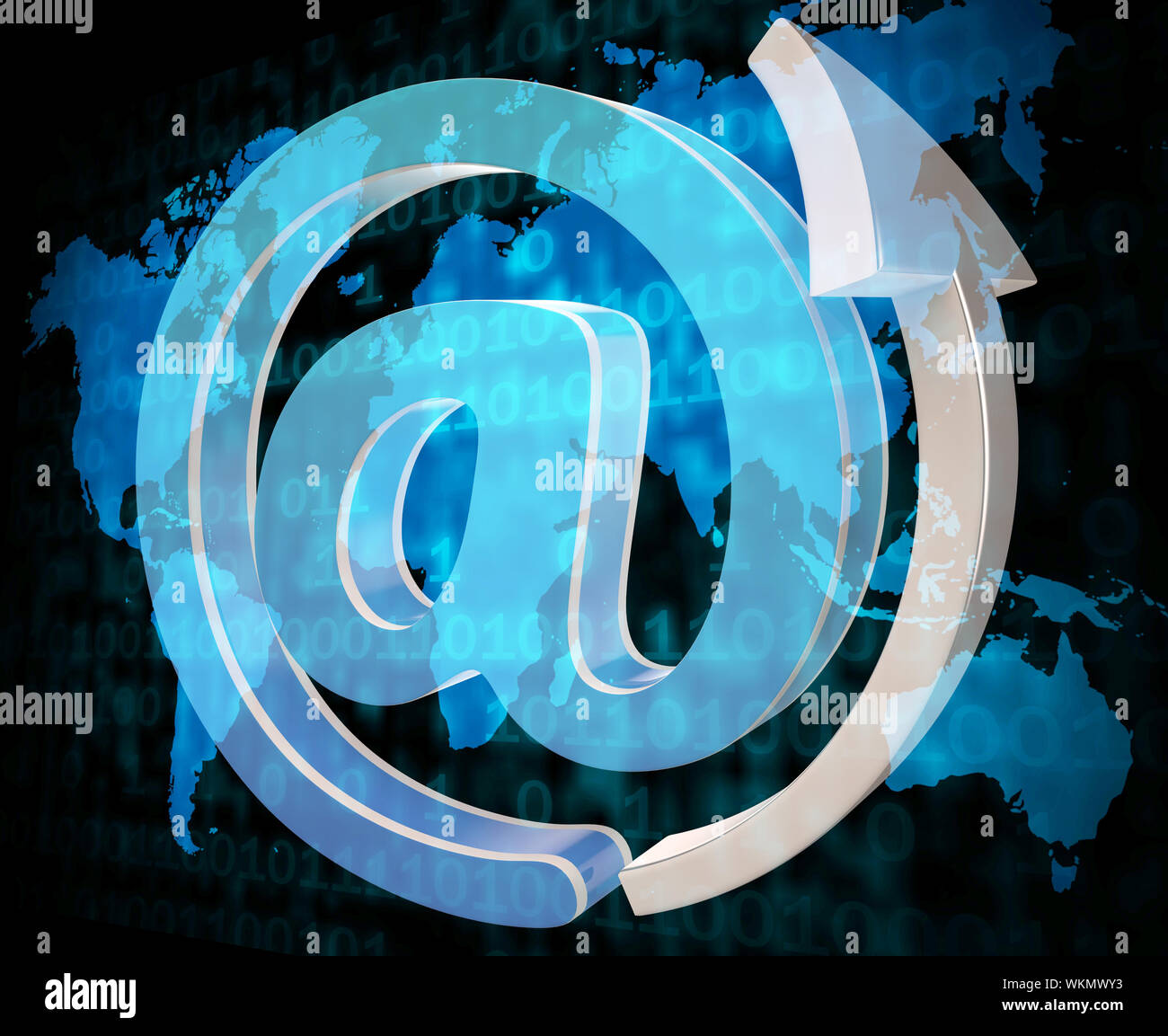 Email Sign Showing Send Message And Communicate Stock Photo - Alamy