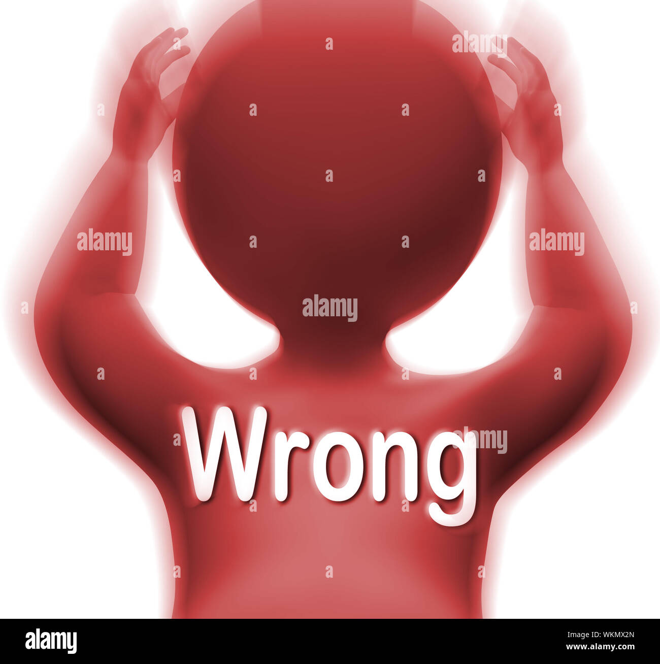 Wrong Man Meaning Bad Incorrect And Mistaken Stock Photo - Alamy
