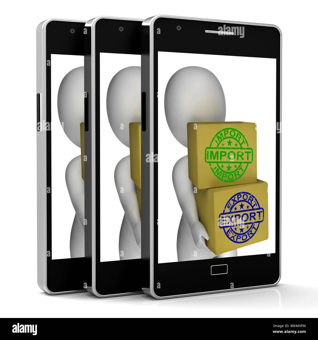 Import Export Boxes Meaning Global Trade Importing And Exporting Stock ...