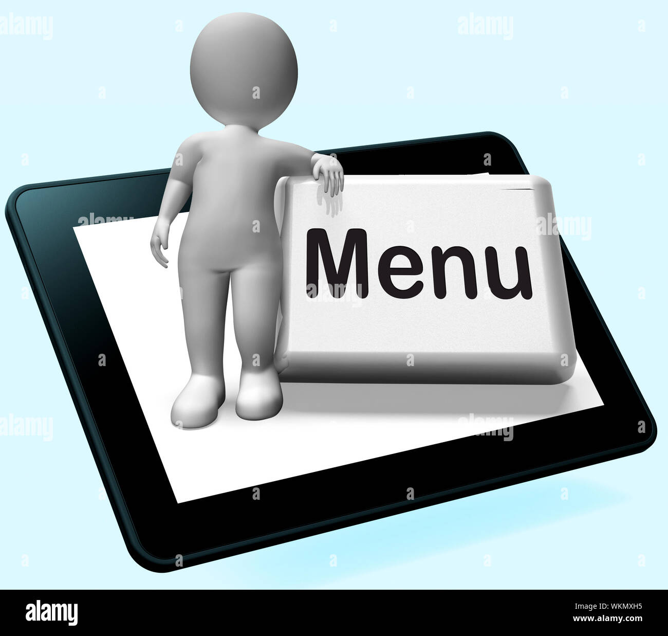 Menu Button Showing Ordering Food Menus Online Stock Photo - Alamy