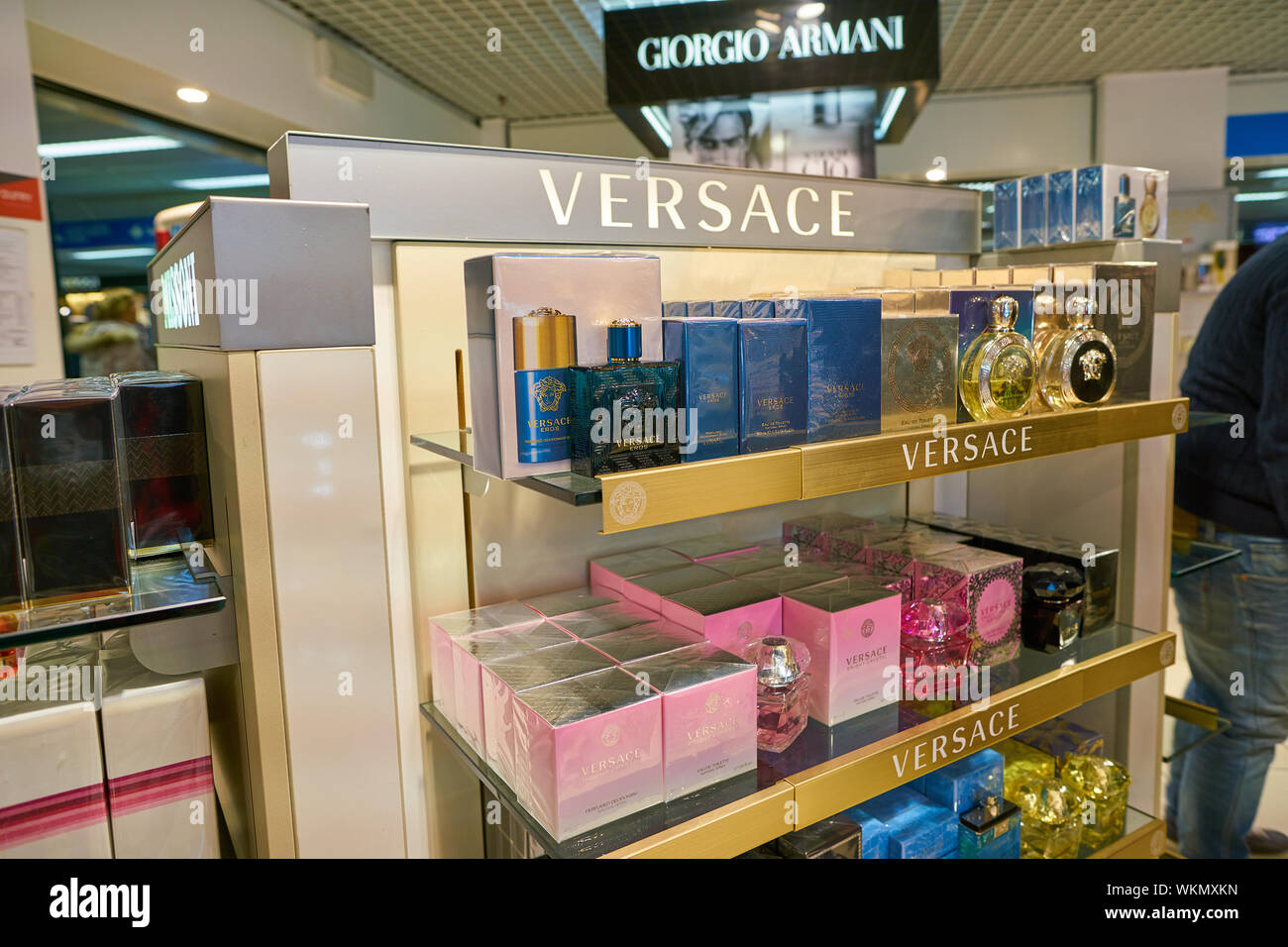 LINATE, ITALY - CIRCA NOVEMBER, 2017: perfumes on display at Milan ...