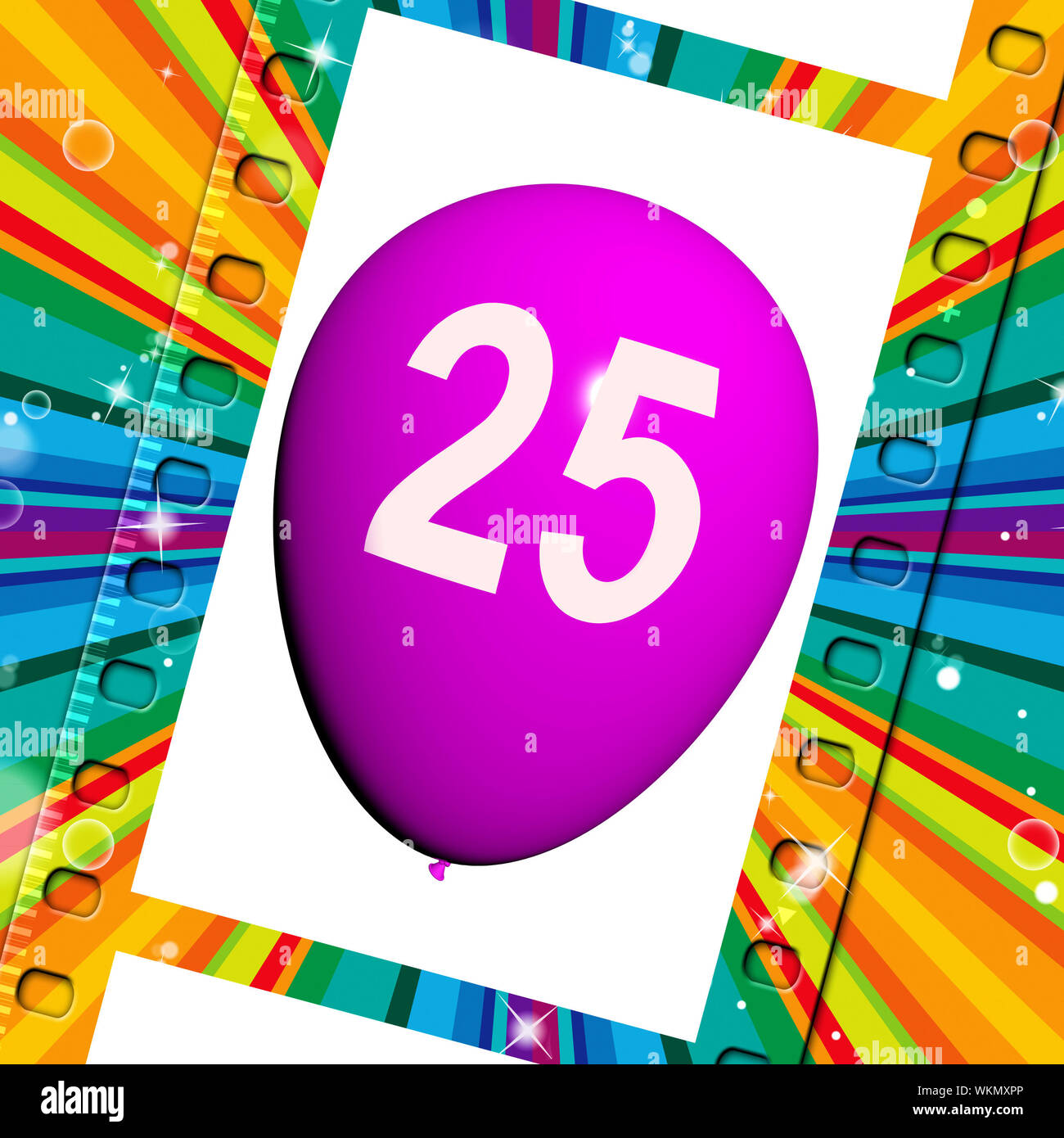 25 Balloon Showing Twenty-fifth Happy Birthday Celebration Stock Photo ...