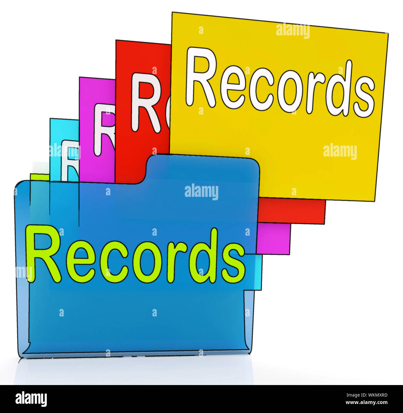 Records Folders Showing File Reports Or Evidence Stock Photo - Alamy