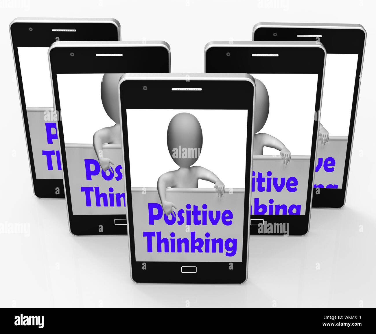 Positive Thinking Sign Showing Optimistic And Good Thoughts Stock Photo ...