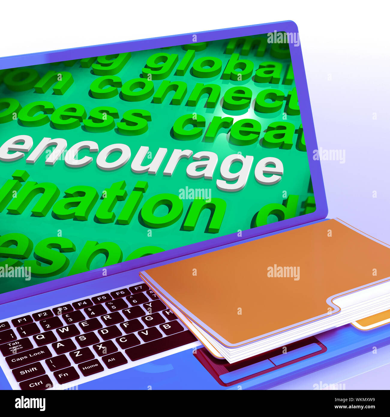 Encourage Word Cloud Laptop Showing Promote Boost Encouraged Stock ...
