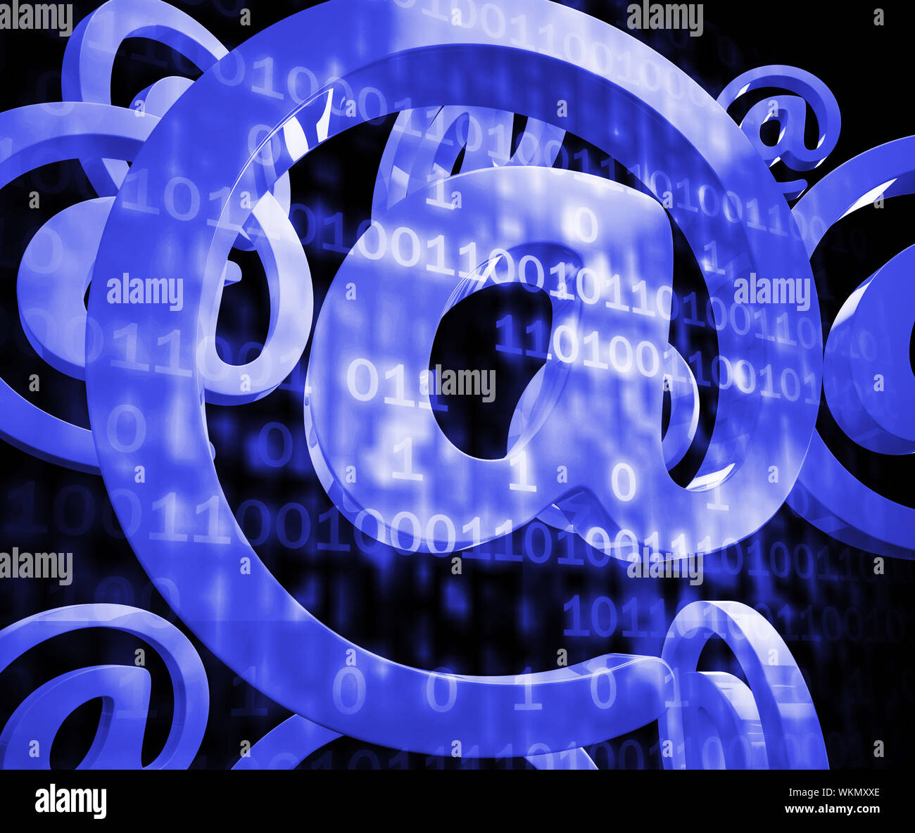 Email Sign Showing Sending Message And Communicate Stock Photo - Alamy