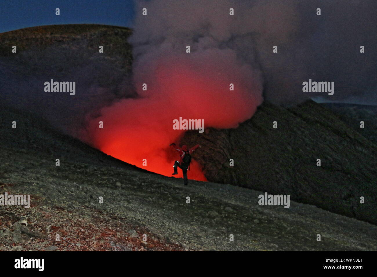 Person in volcano hi-res stock photography and images - Alamy
