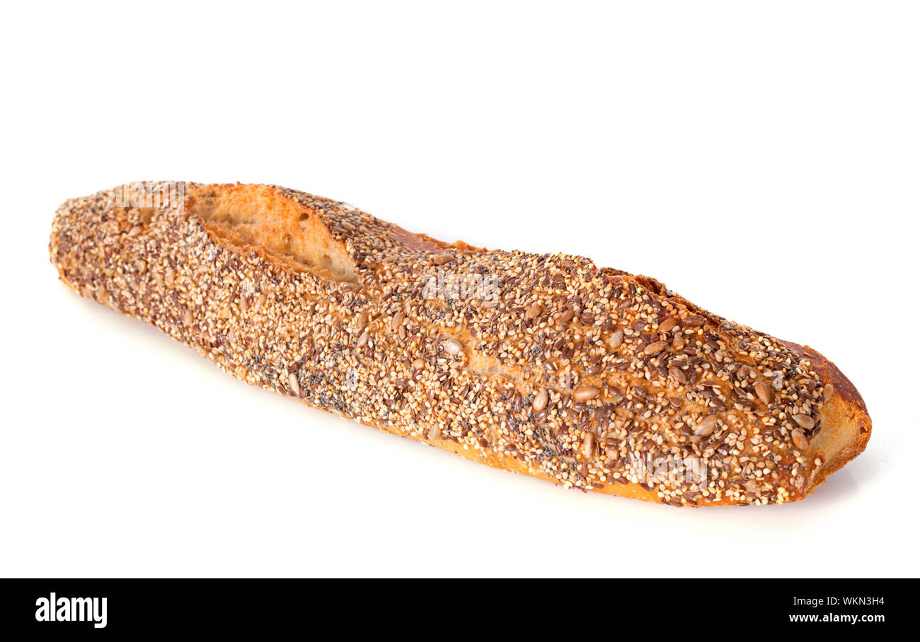 french stick in front of white background Stock Photo - Alamy