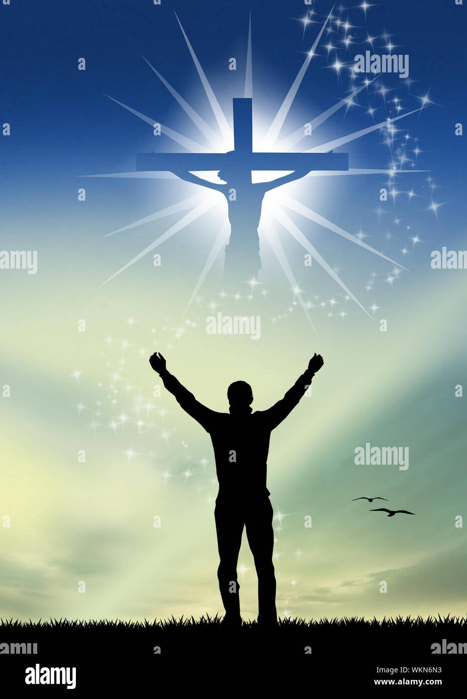 prayer to Jesus Stock Photo - Alamy
