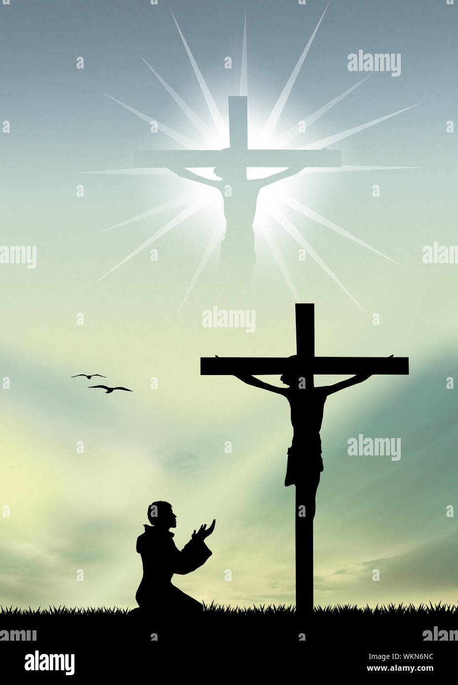 Jesus on cross Stock Photo - Alamy