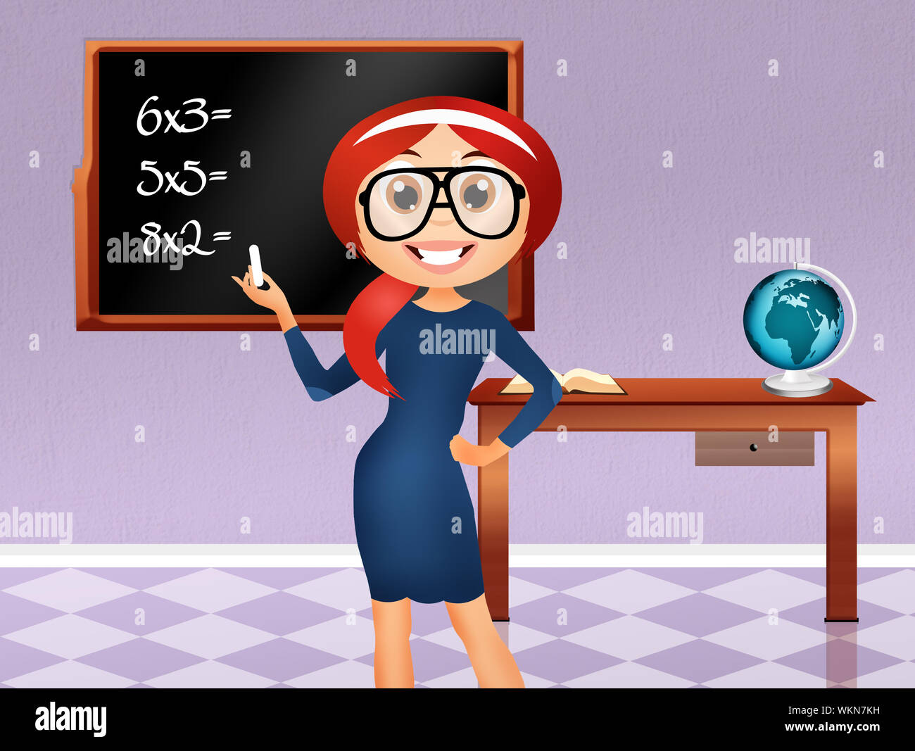 Illustration funny cartoon teacher illustration hi-res stock ...