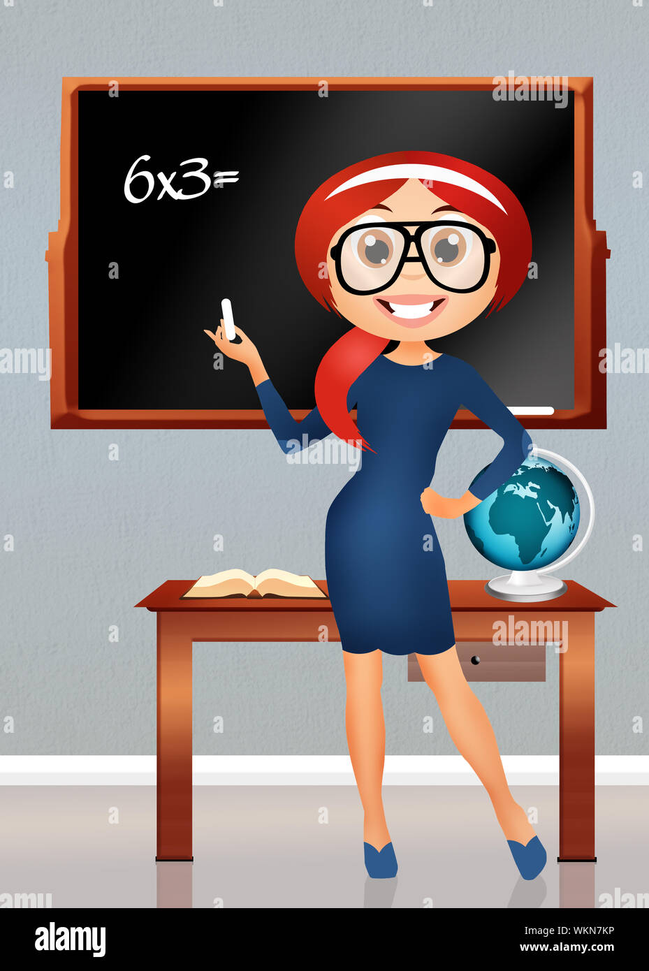 Illustration funny cartoon teacher illustration hi-res stock ...