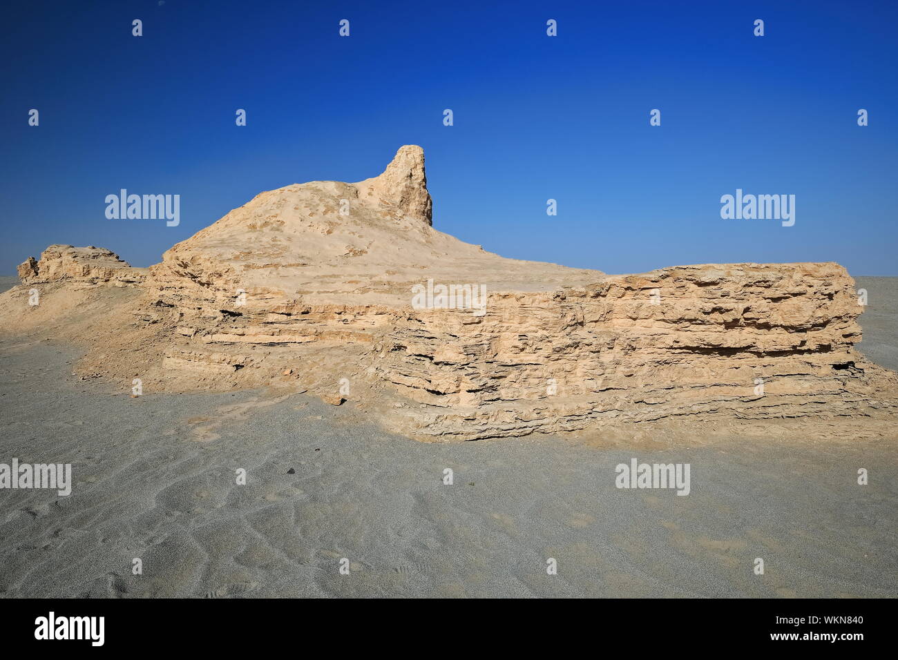 Group of ruined Buddhist stupas-shrines-temples. Ancient town of Miran ...