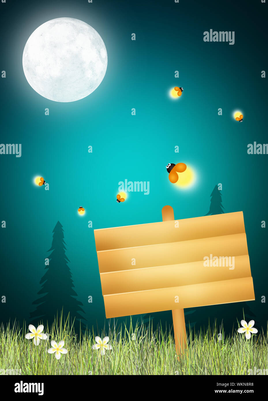 fireflies in the moonlight Stock Photo - Alamy