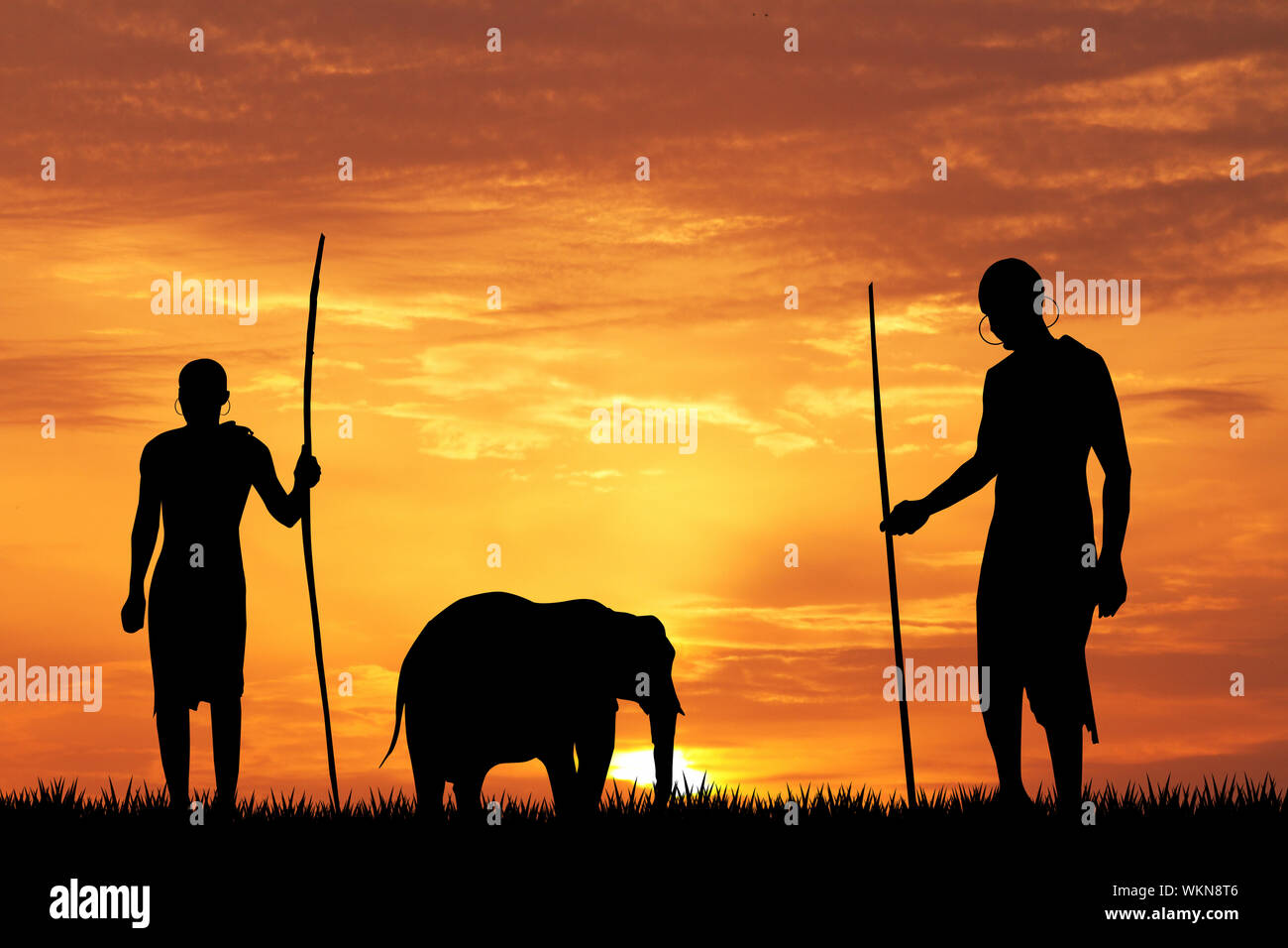 Indigenous men sunset hi-res stock photography and images - Alamy