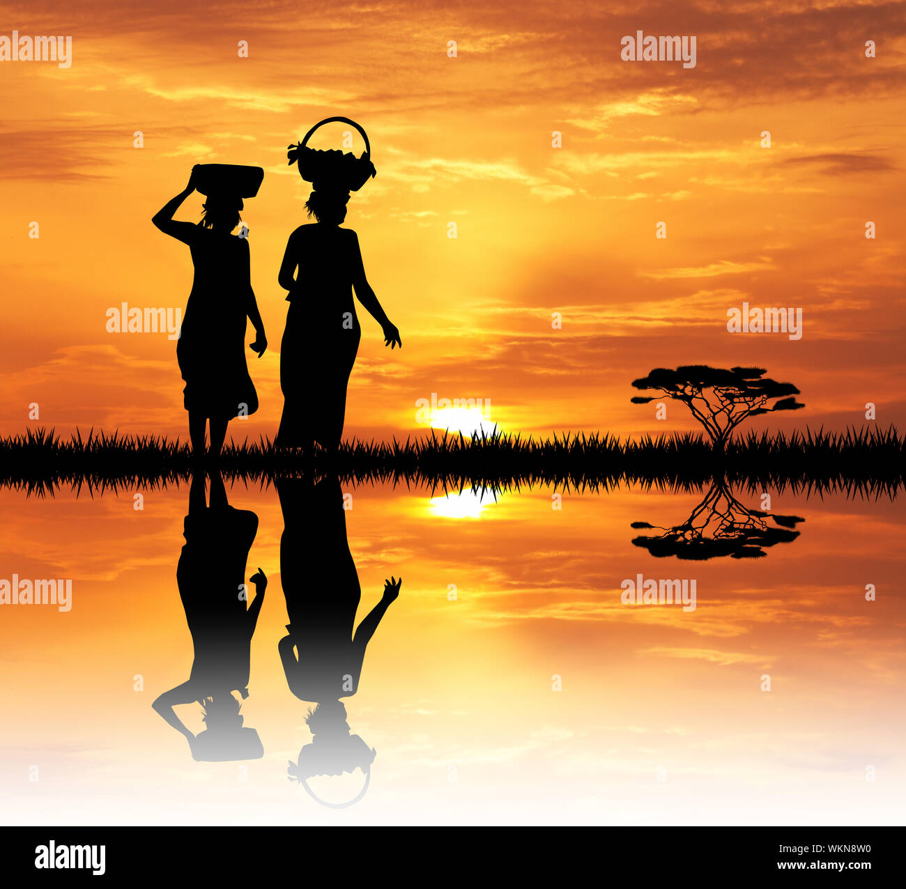 African woman reflection water hi-res stock photography and images - Alamy