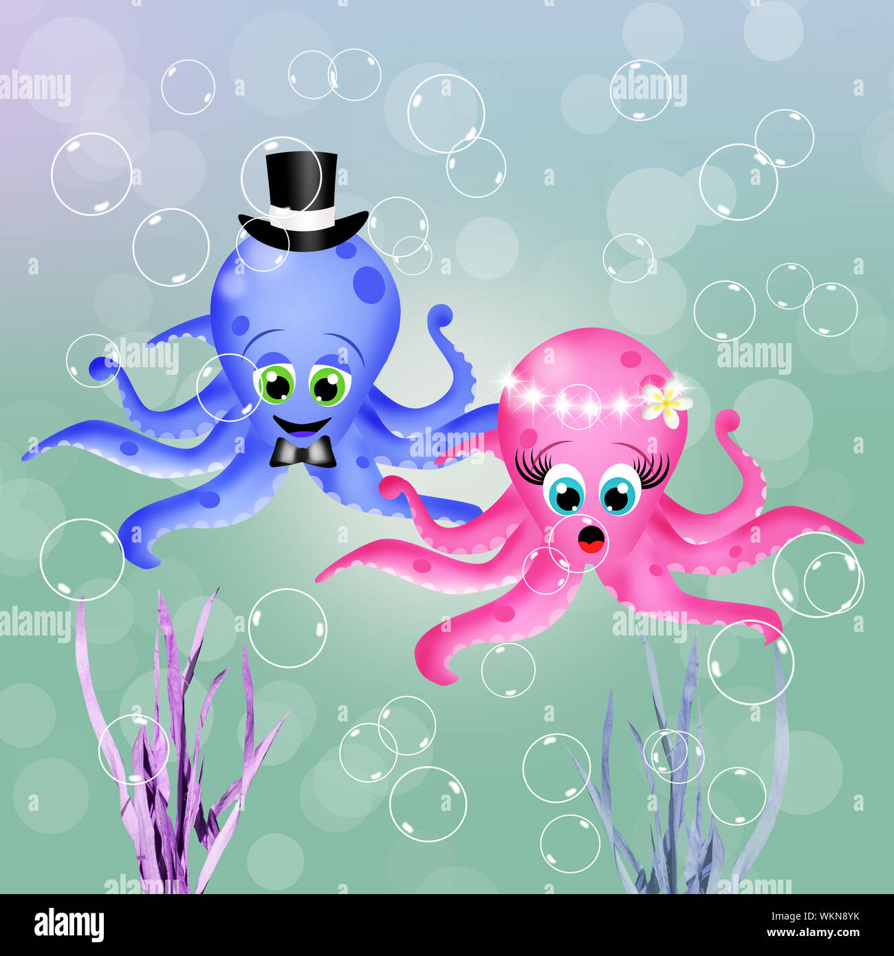 Sea octopus cartoon illustration hi-res stock photography and images ...