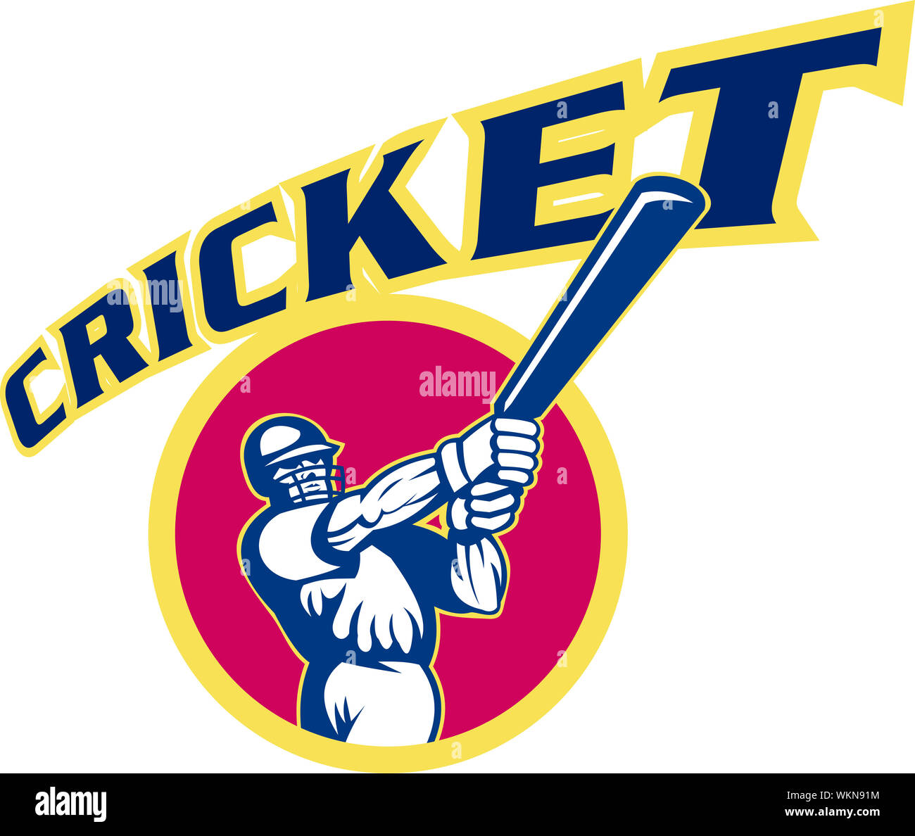 illustration of a cricket batsman batting front view isolated on white ...