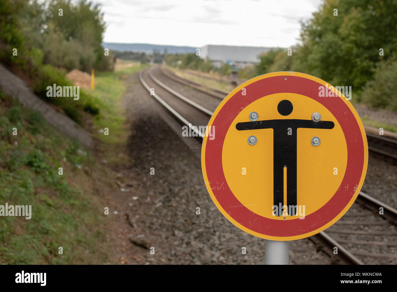 Blue railway railroad track icon hi-res stock photography and images ...