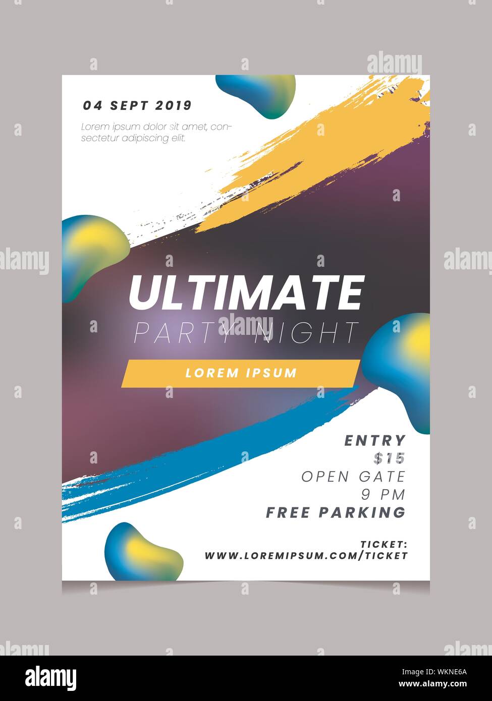 Party event poster design template vector, multipurpose brochure ...