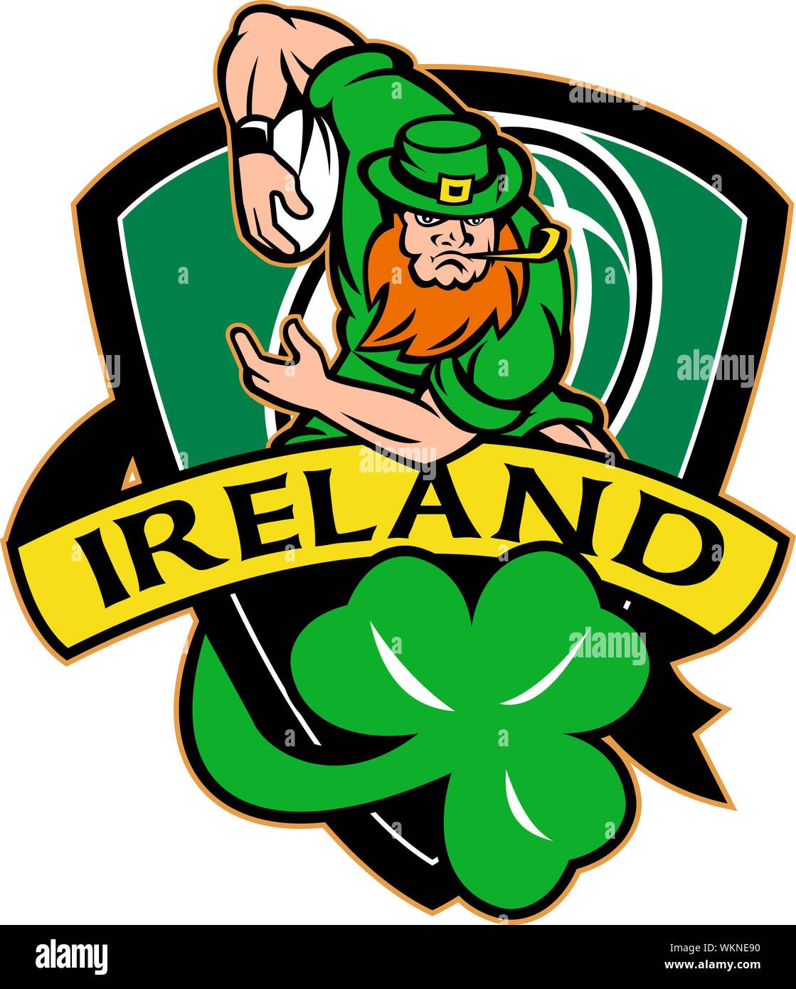 Illustration irish leprechaun rugby player Cut Out Stock Images ...