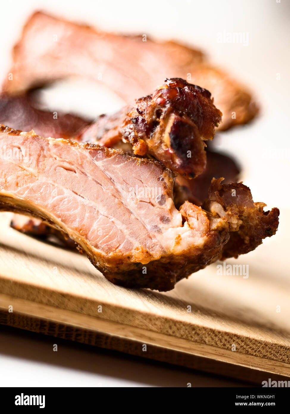 close up of barbecued pork rib Stock Photo - Alamy
