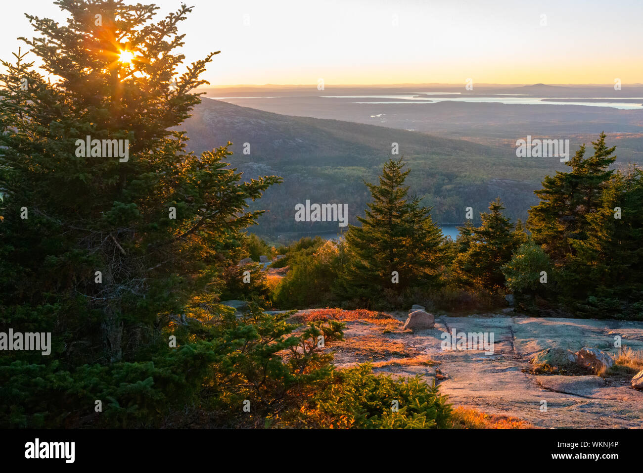 Autumn Sunrise in Acadia National Park, Maine from top of Cadillac ...