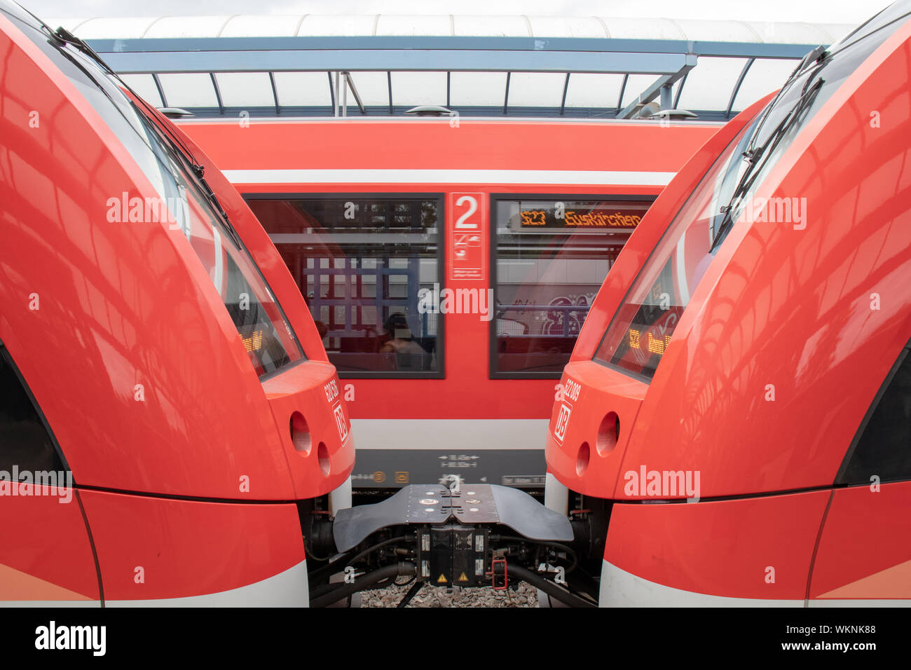 train coupling of regional train in Germany, NRW, 3rd September 2019 ...