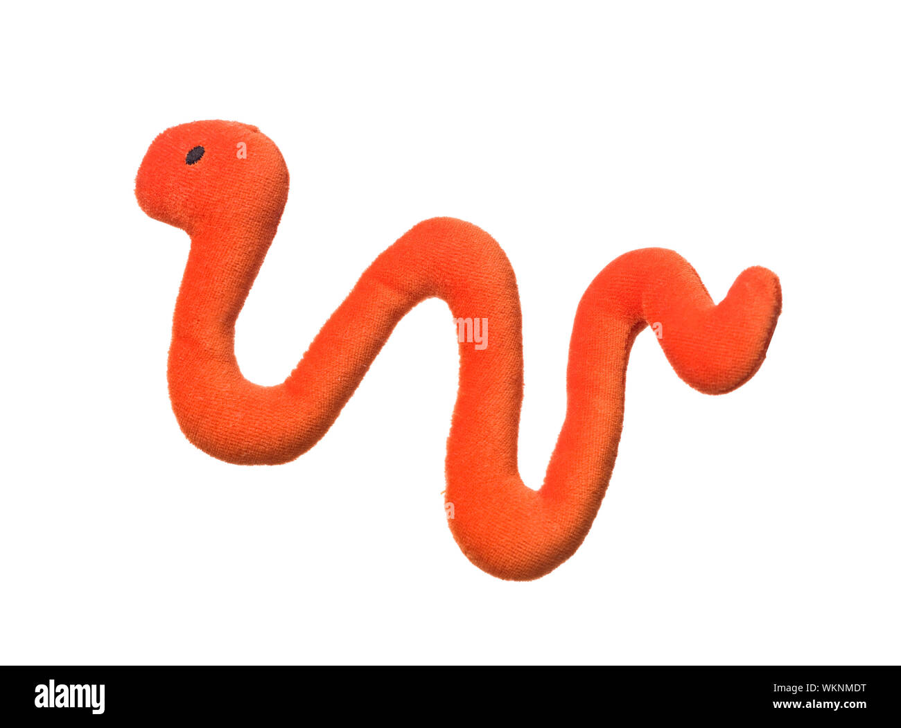Orange colored Toy Snake isolated on white background Stock Photo - Alamy