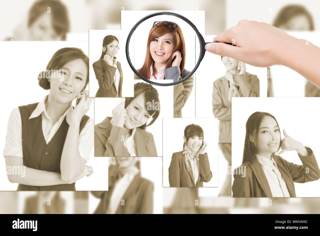 Concept of human resources, choose the right person from the people ...