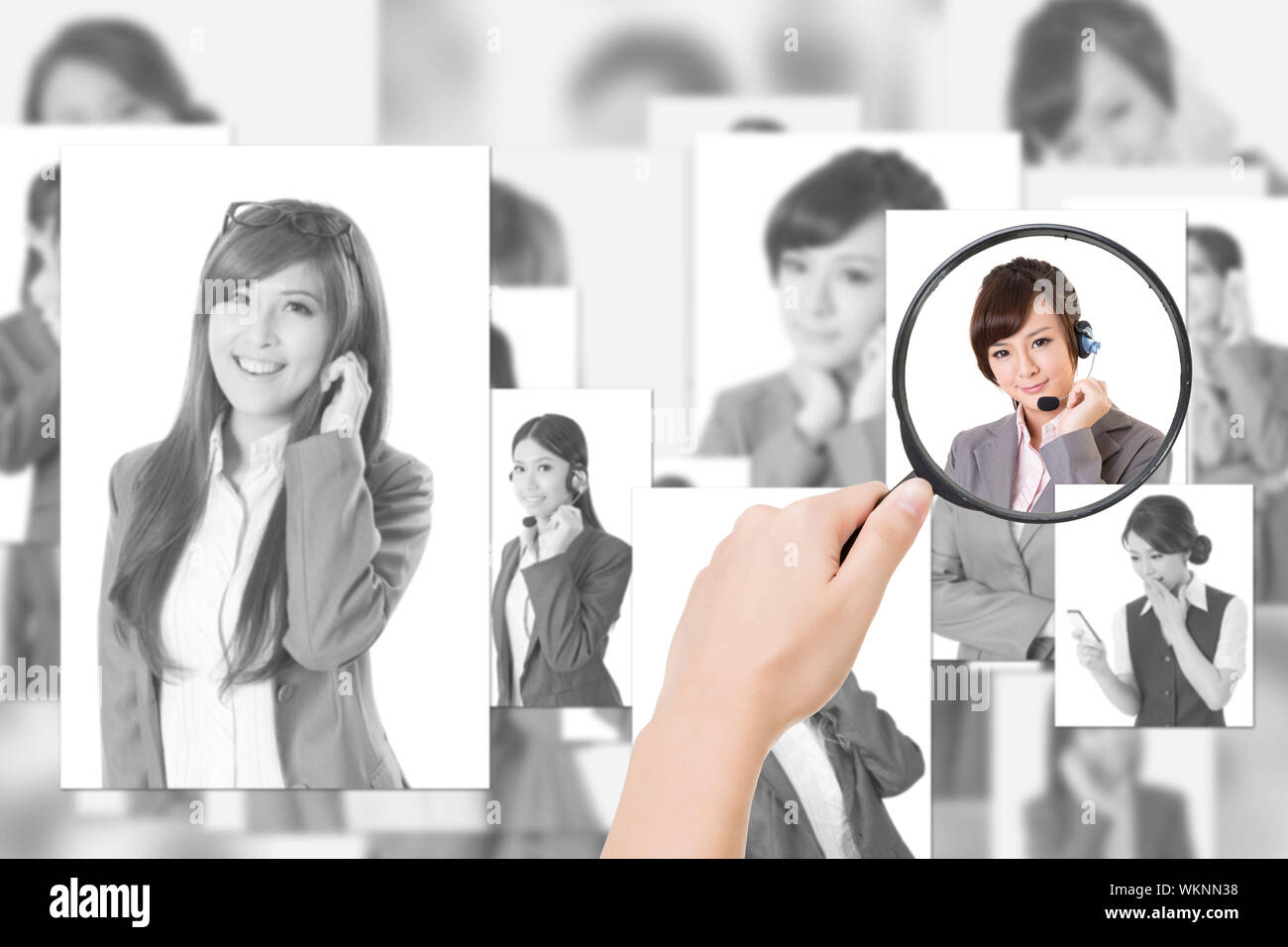 Concept of human resources, choose the right person from the people ...