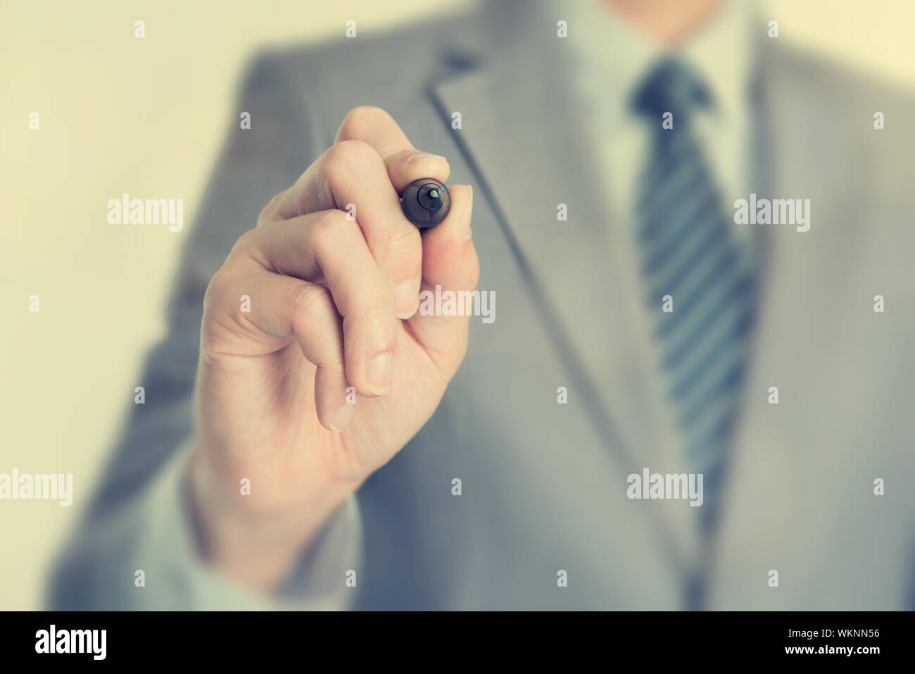 Man writing on transparent screen hi-res stock photography and images ...