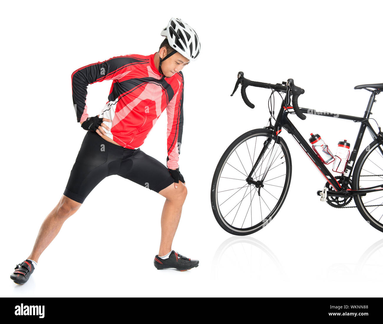 Athlete cool down stretching Cut Out Stock Images & Pictures - Alamy
