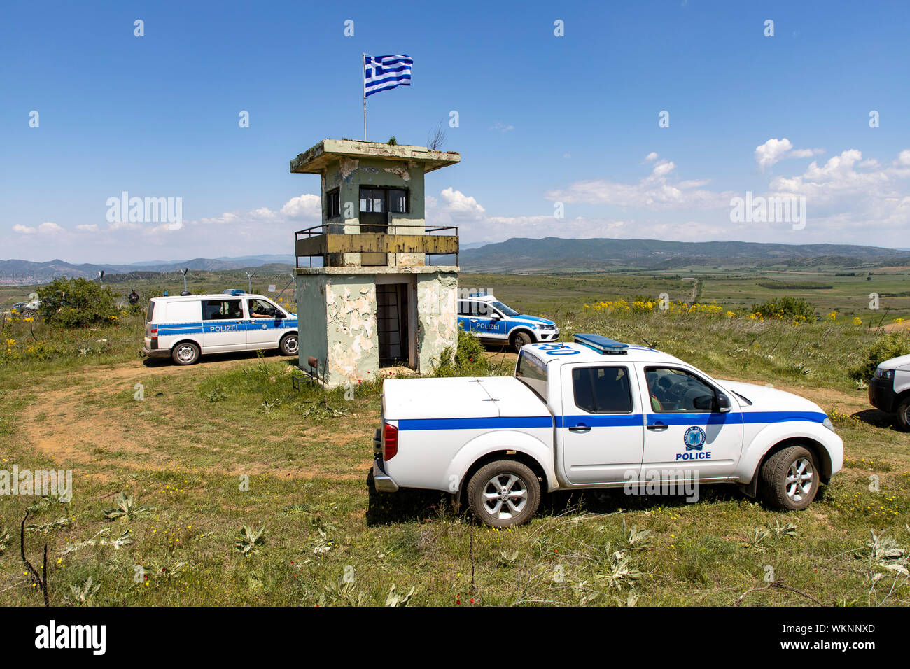 Greece, border to North Macedonia, section at boundary stone 52 ...