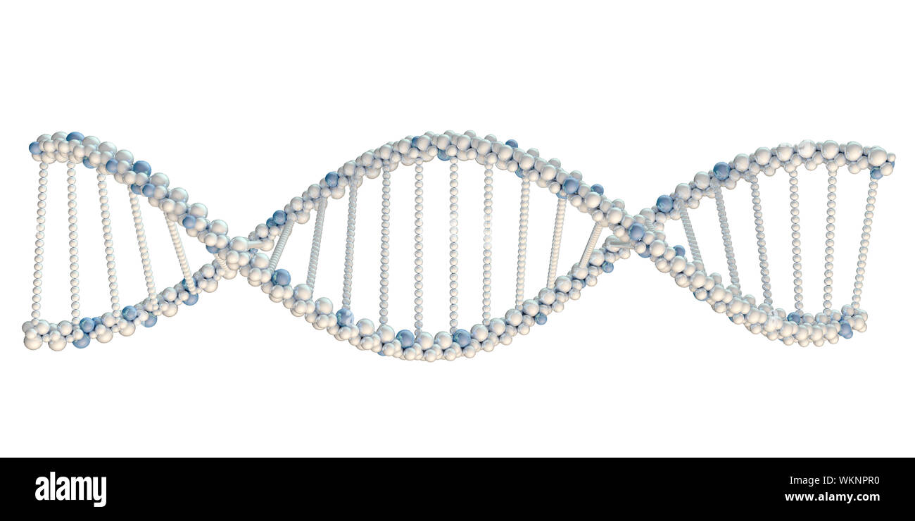 Illustration of white DNA chain. Isolated background Stock Photo - Alamy