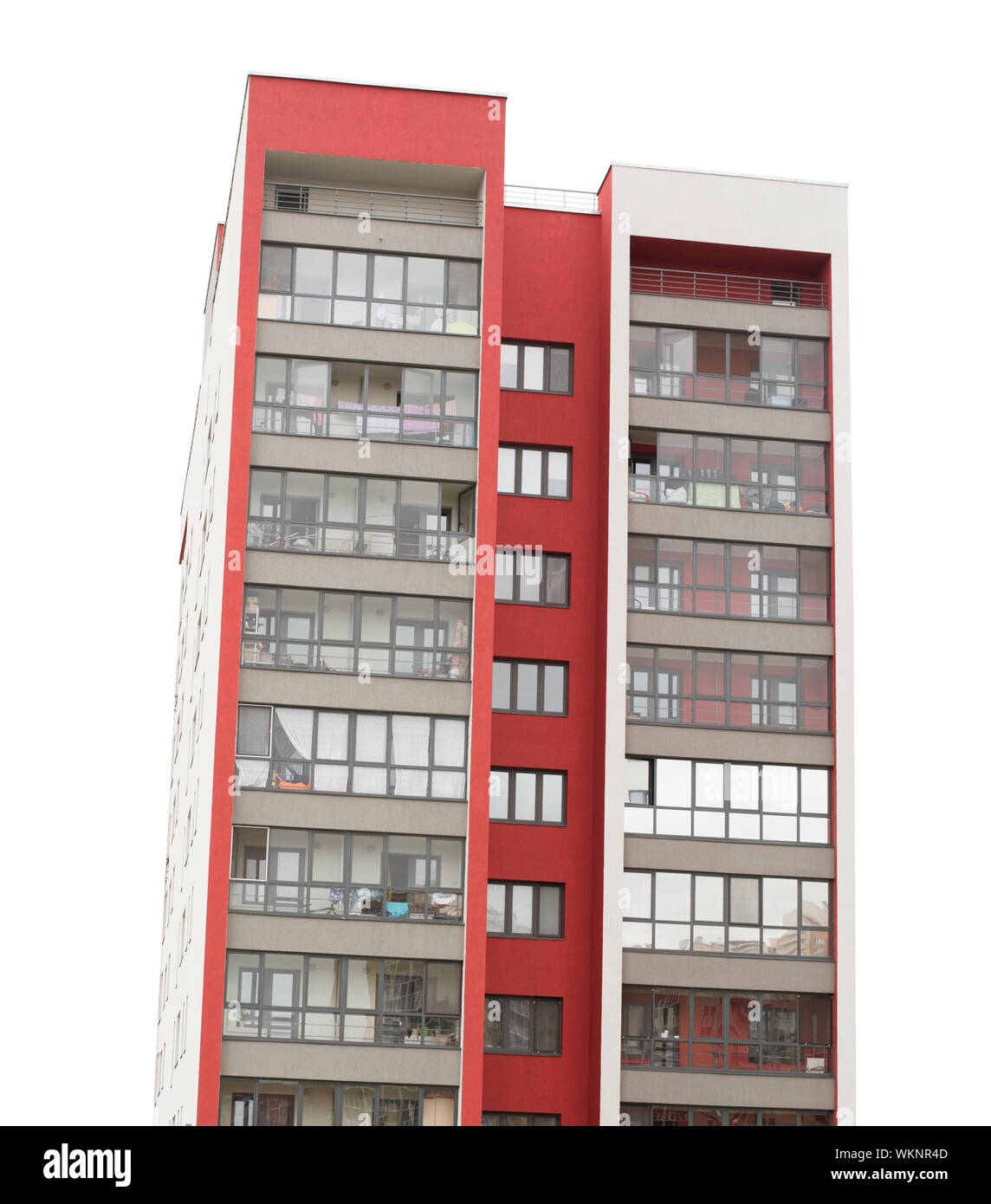 Apartment block building isolated on white background Stock Photo - Alamy