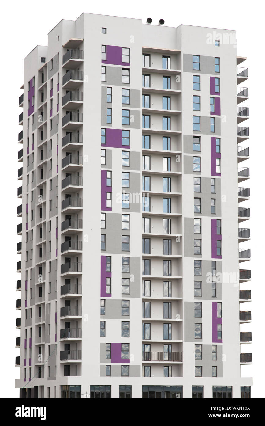 Modern building. Isolated on the white background Stock Photo - Alamy