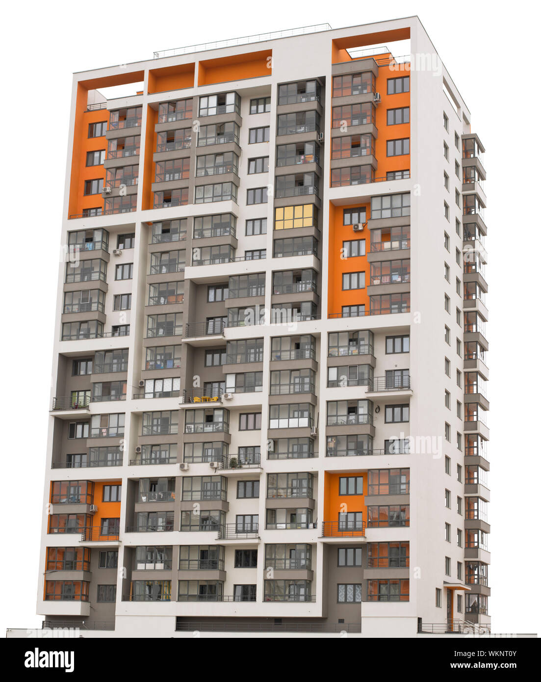 Modern building. Isolated on the white background Stock Photo - Alamy