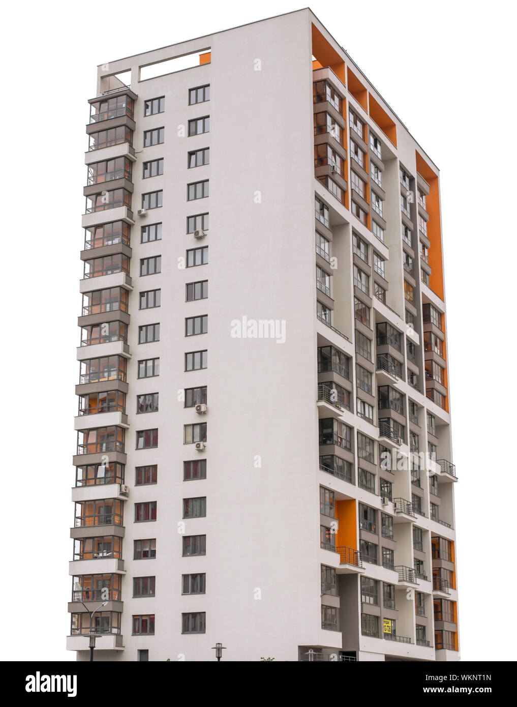 Modern building. Isolated on the white background Stock Photo - Alamy