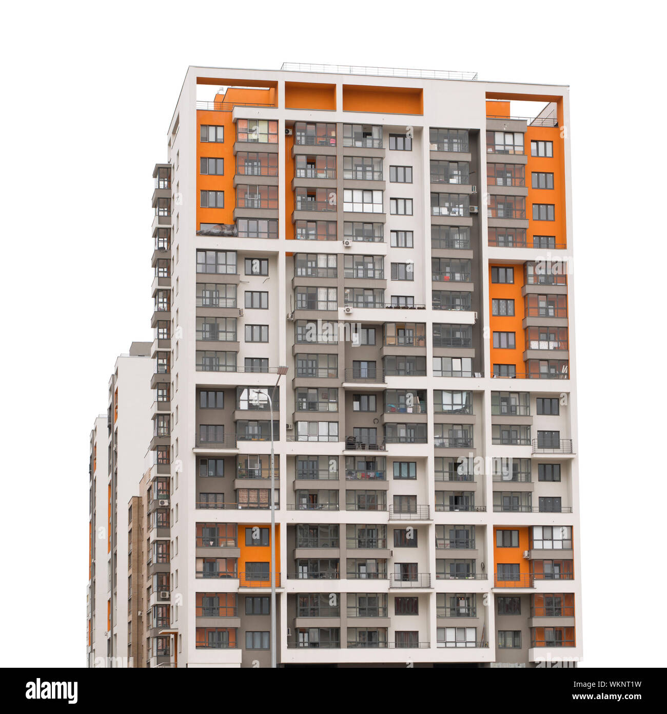 Modern building. Isolated on the white background Stock Photo - Alamy