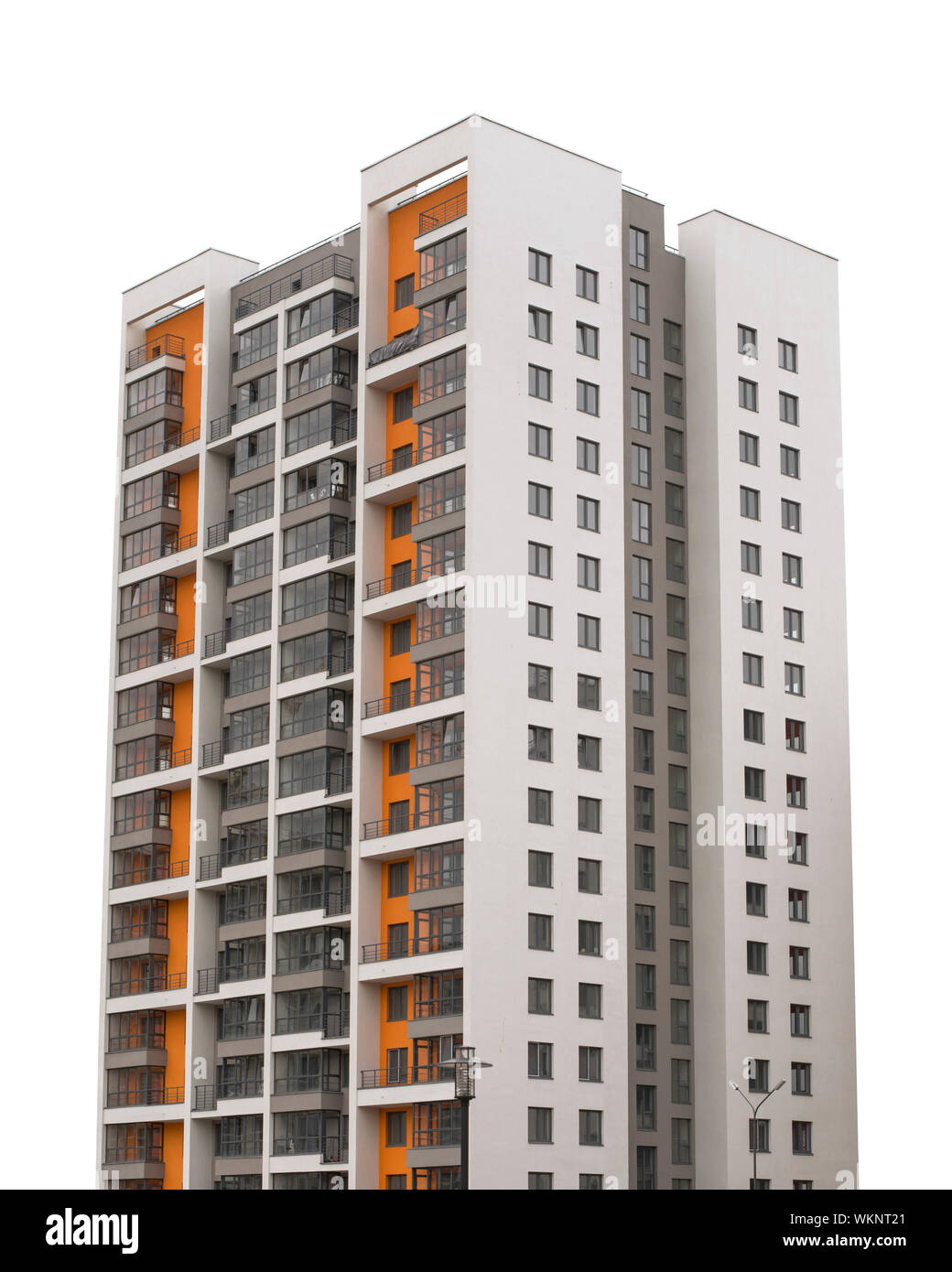 Modern building. Isolated on the white background Stock Photo - Alamy