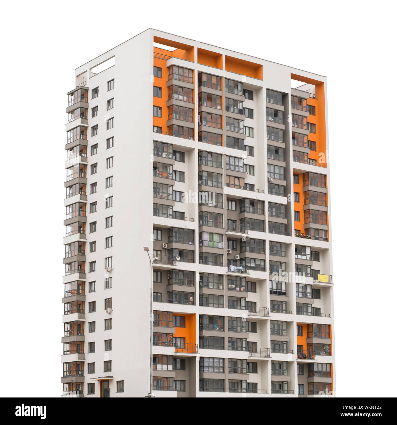 Modern building. Isolated on the white background Stock Photo - Alamy