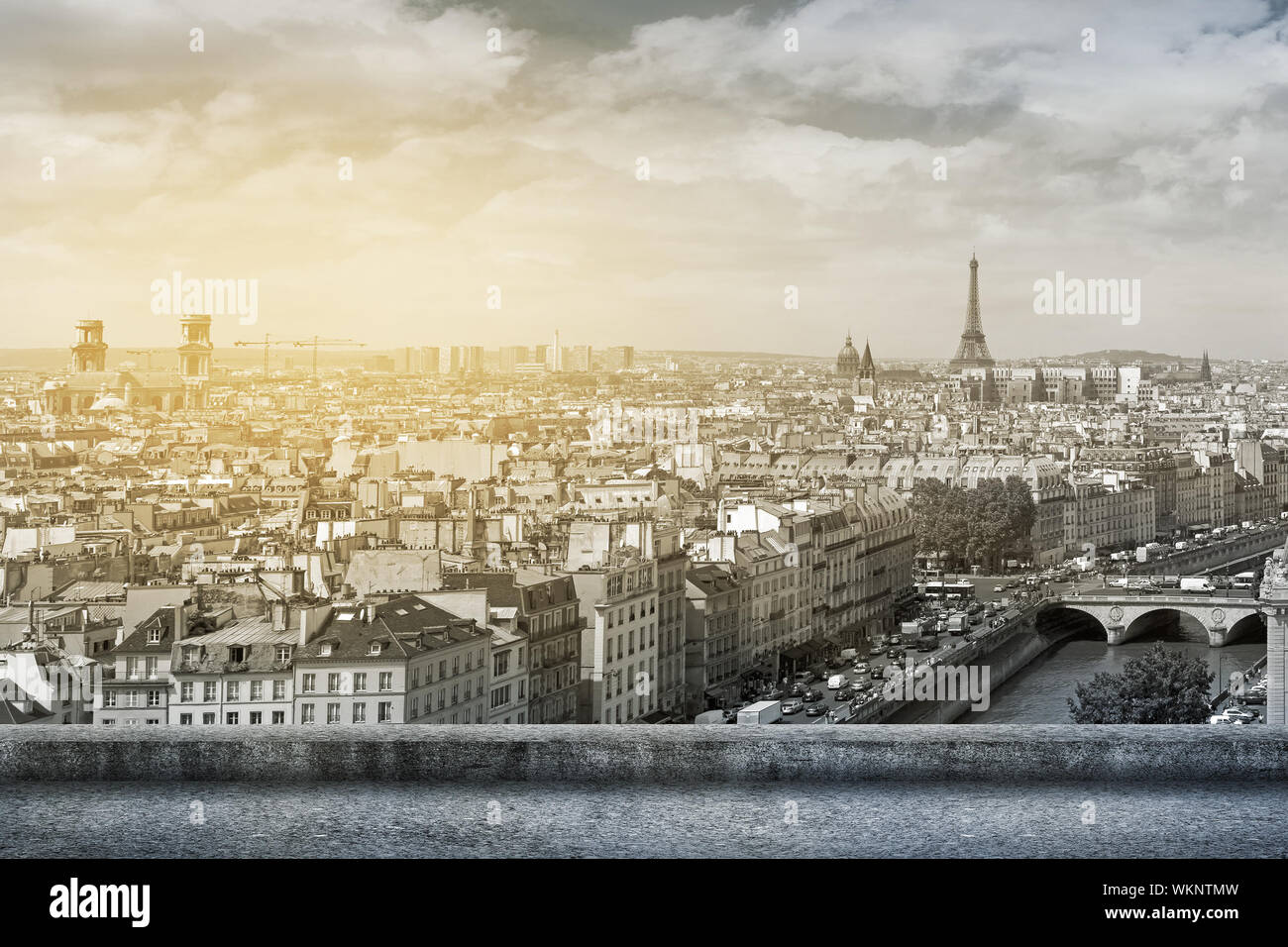 Paris city skyline in daytime with a concrete ground Stock Photo - Alamy