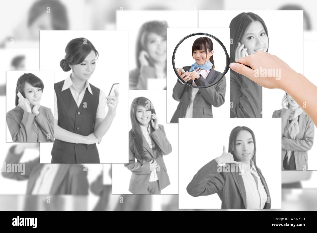 Concept of human resources, choose the right person from the people ...